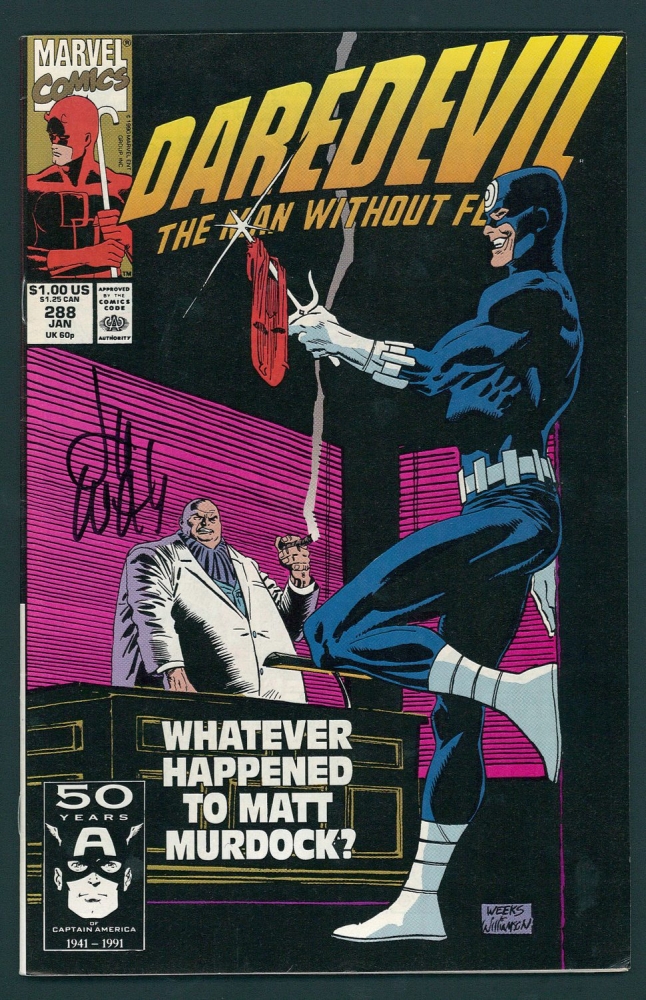 Lee Weeks Signed 'Daredevil, The Man Without A Face' Issue #288 Marvel ...