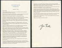 George W. Bush Signed 911 Speech (JSA COA) | Pristine Auction