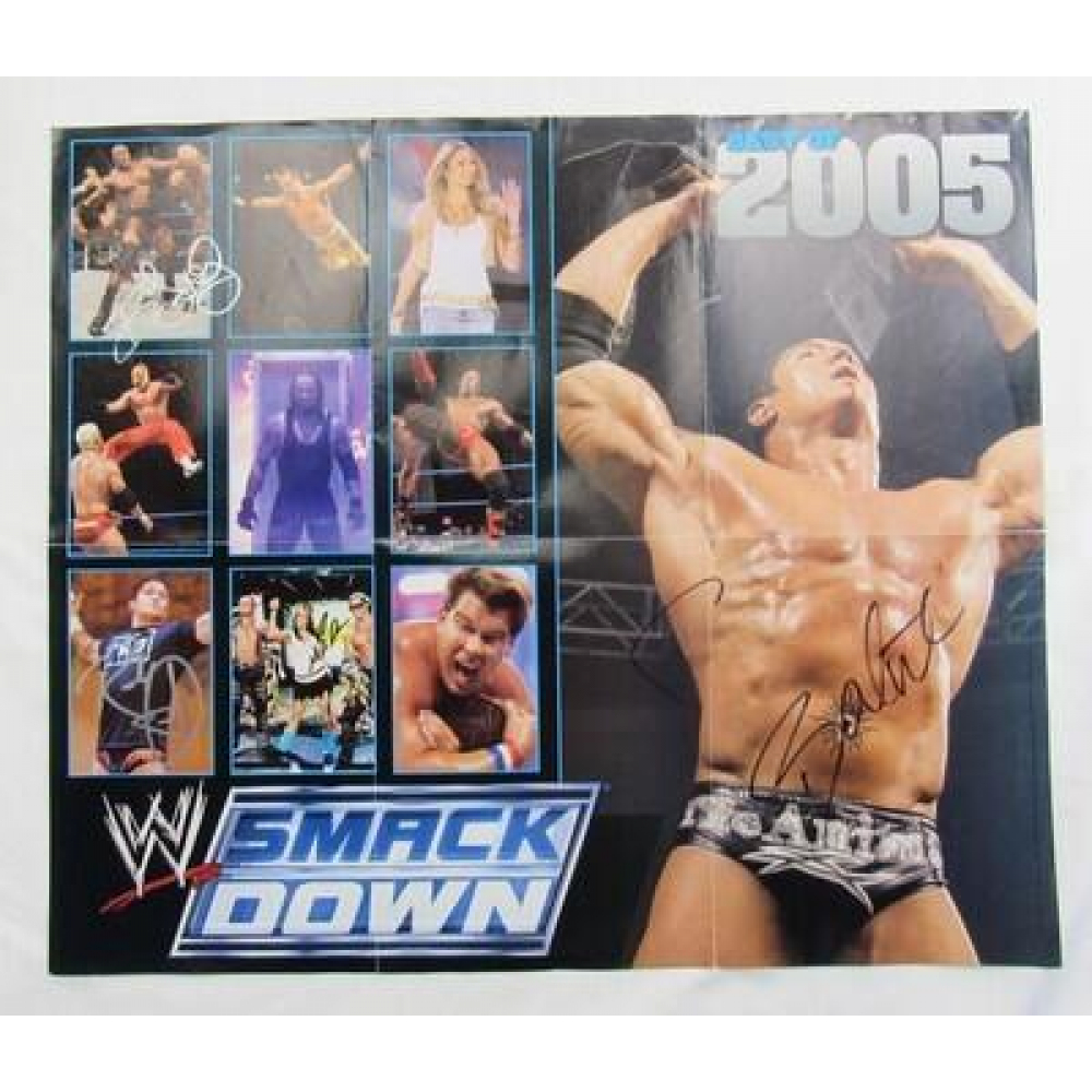 WWE 21x24 Poster Signed by (10) with John Cena, Dave Batista Trish ...