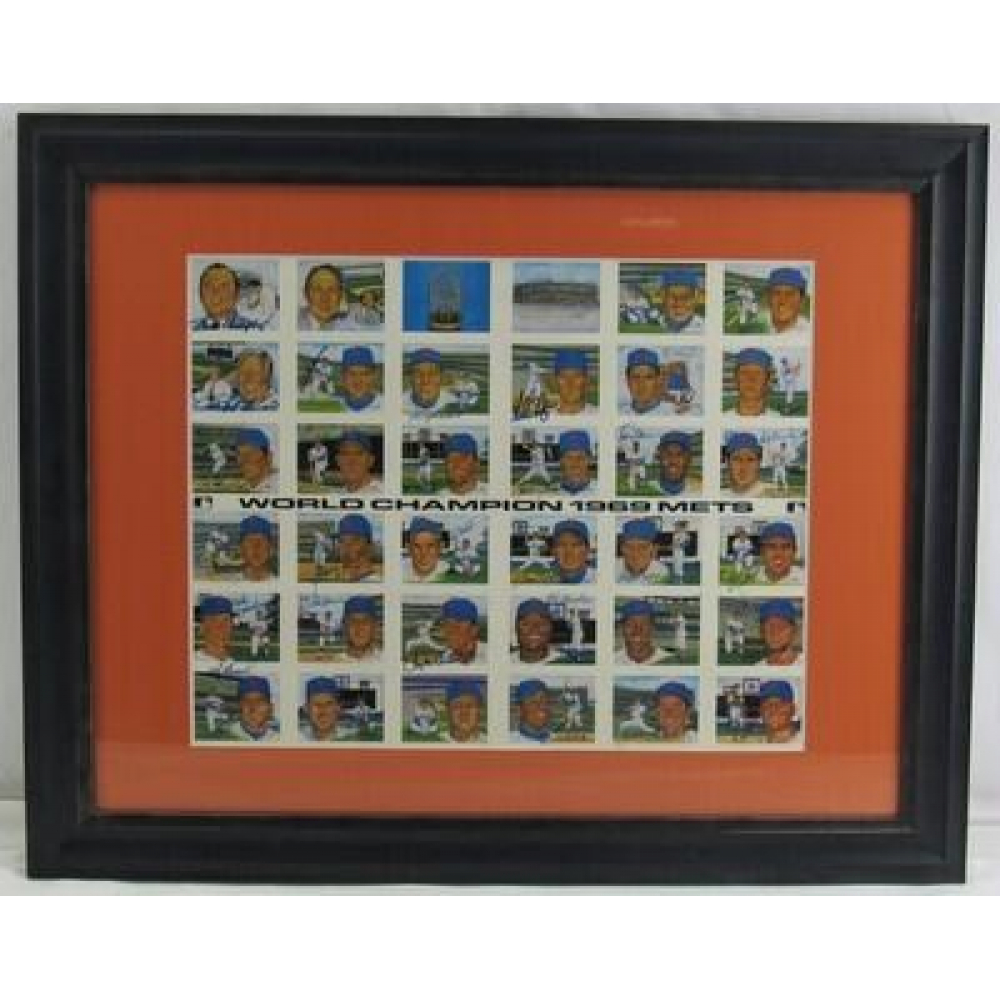 1969 Mets Custom Framed Lithograph Team-Signed by (30) with Tom Seaver ...