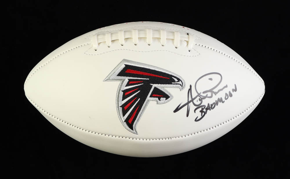 Andre Rison Signed Falcons Logo Football Inscribed "Bad Moon" (Schwartz ...