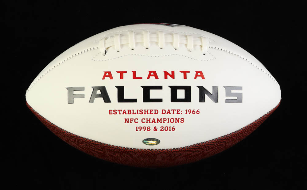 Andre Rison Signed Falcons Logo Football Inscribed "Bad Moon" (Schwartz ...