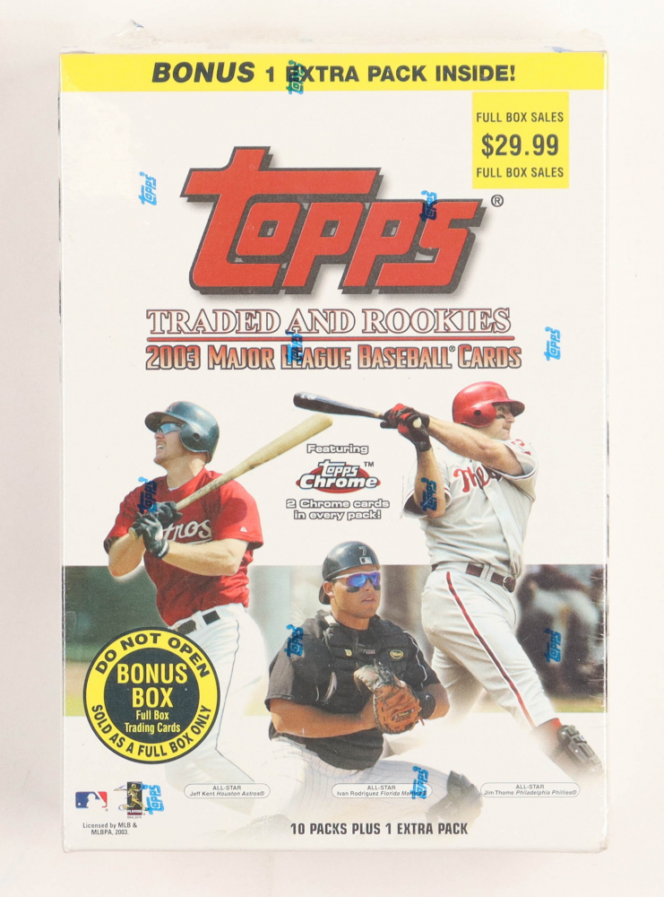 2003 Topps Traded & Rookies Baseball Hobby Box with (25) Packs ...