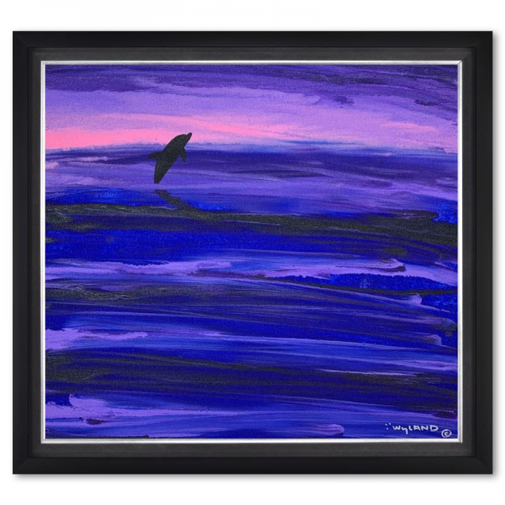 Wyland Signed "Untitled" Custom Framed Original Painting on Canvas (PA ...