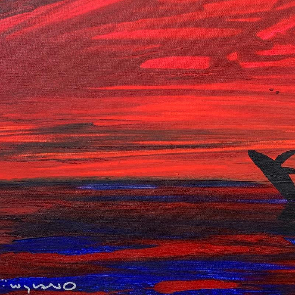 Wyland Signed "Untitled" Custom Framed Original Painting on Canvas (PA ...