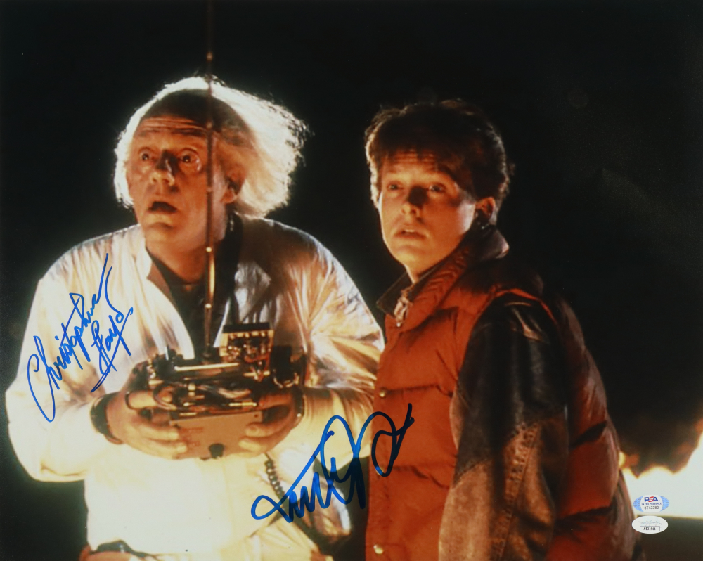 Christopher Lloyd & Michael J. Fox Signed "Back To The Future" 16x20 ...