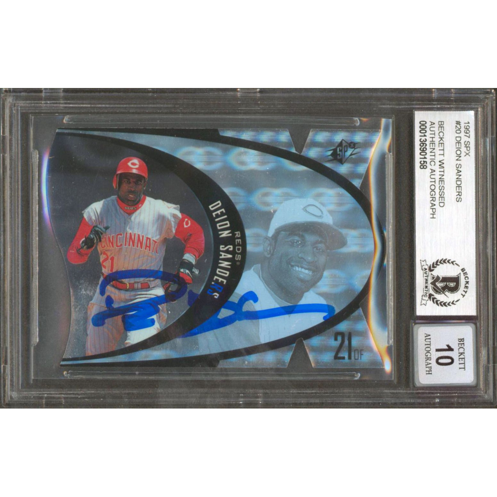 Deion Sanders Signed 1997 SPx #20 (BGS) | Pristine Auction