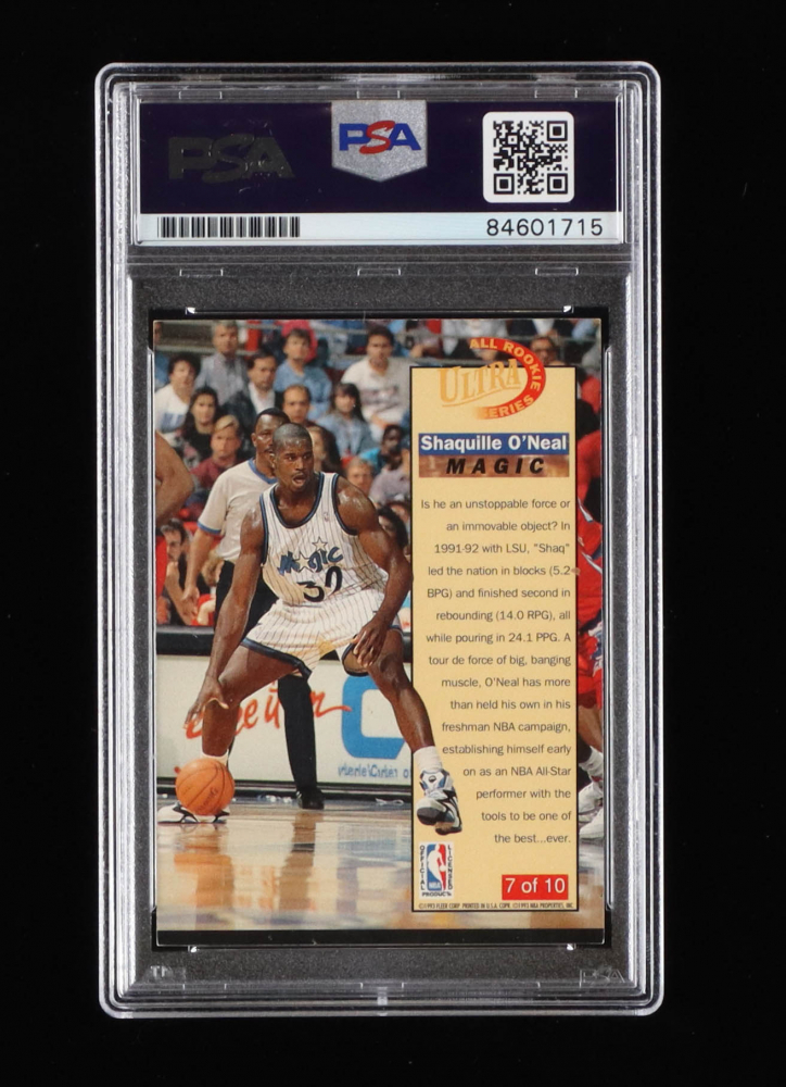 Shaquille O'Neal Signed 1992-93 Ultra All-Rookies #7 (PSA 10 ...
