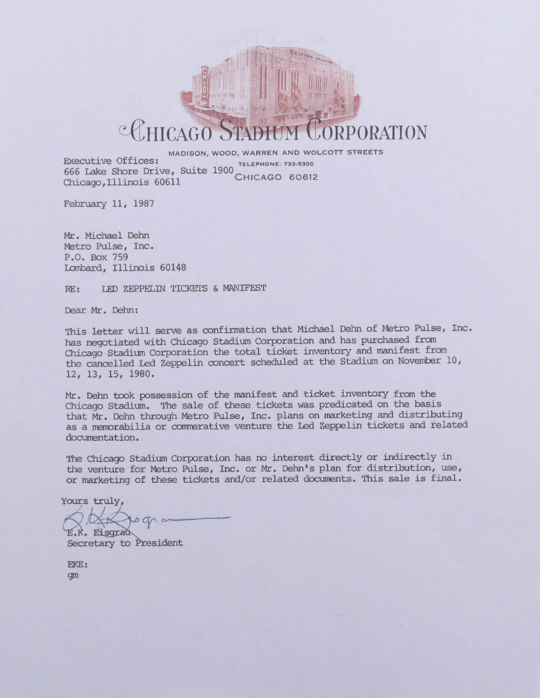 1980 Led Zeppelin at Chicago Stadium 11x17 Concert Poster | Pristine ...