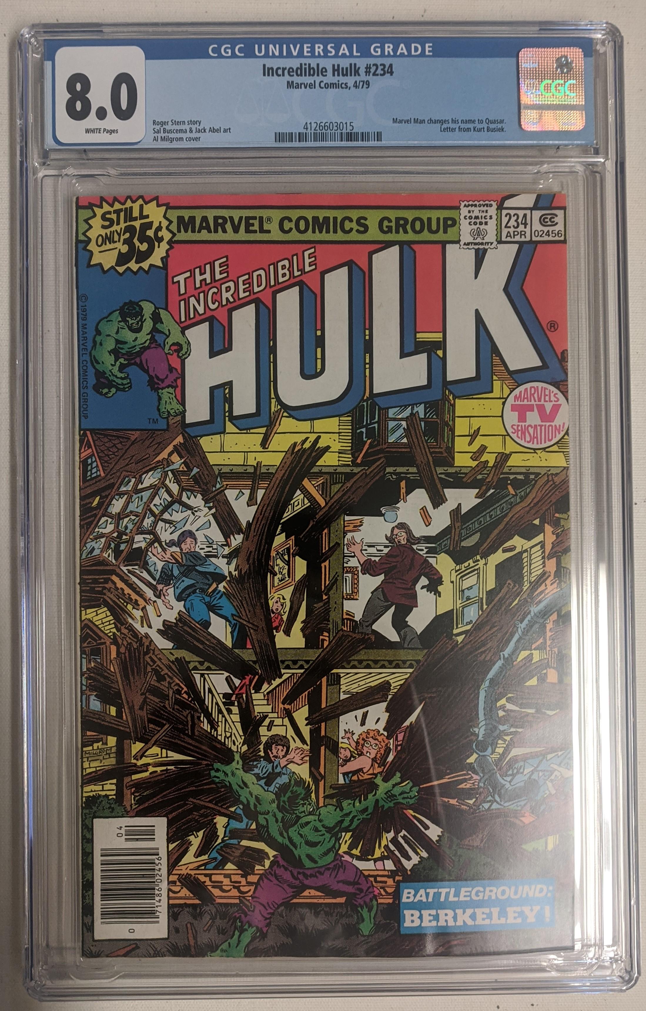 1979 "The Incredible Hulk" Issue #234 Marvel Comic Book (CGC 8.0 ...