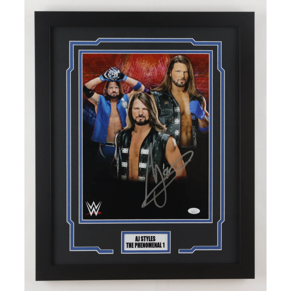 AJ Styles Signed WWE Custom Framed Photo (JSA) | Pristine Auction
