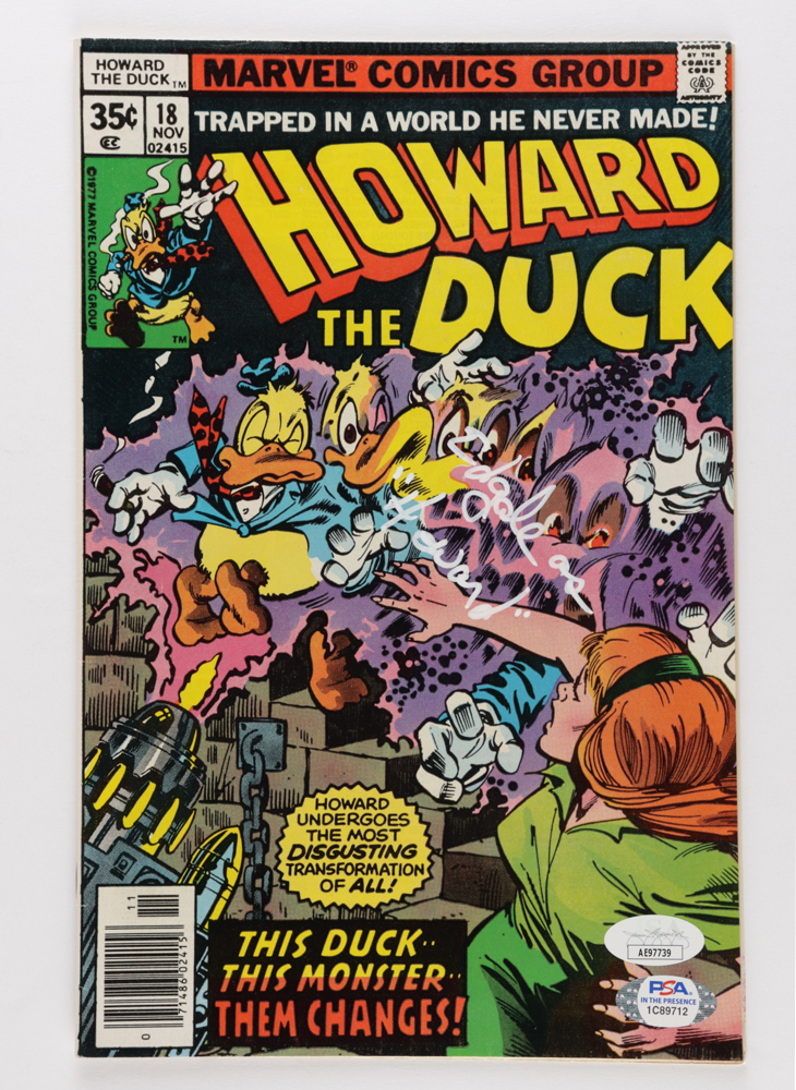 Ed Gale Signed 1977 "Howard The Duck" Issue #18 Marvel Comic Book ...