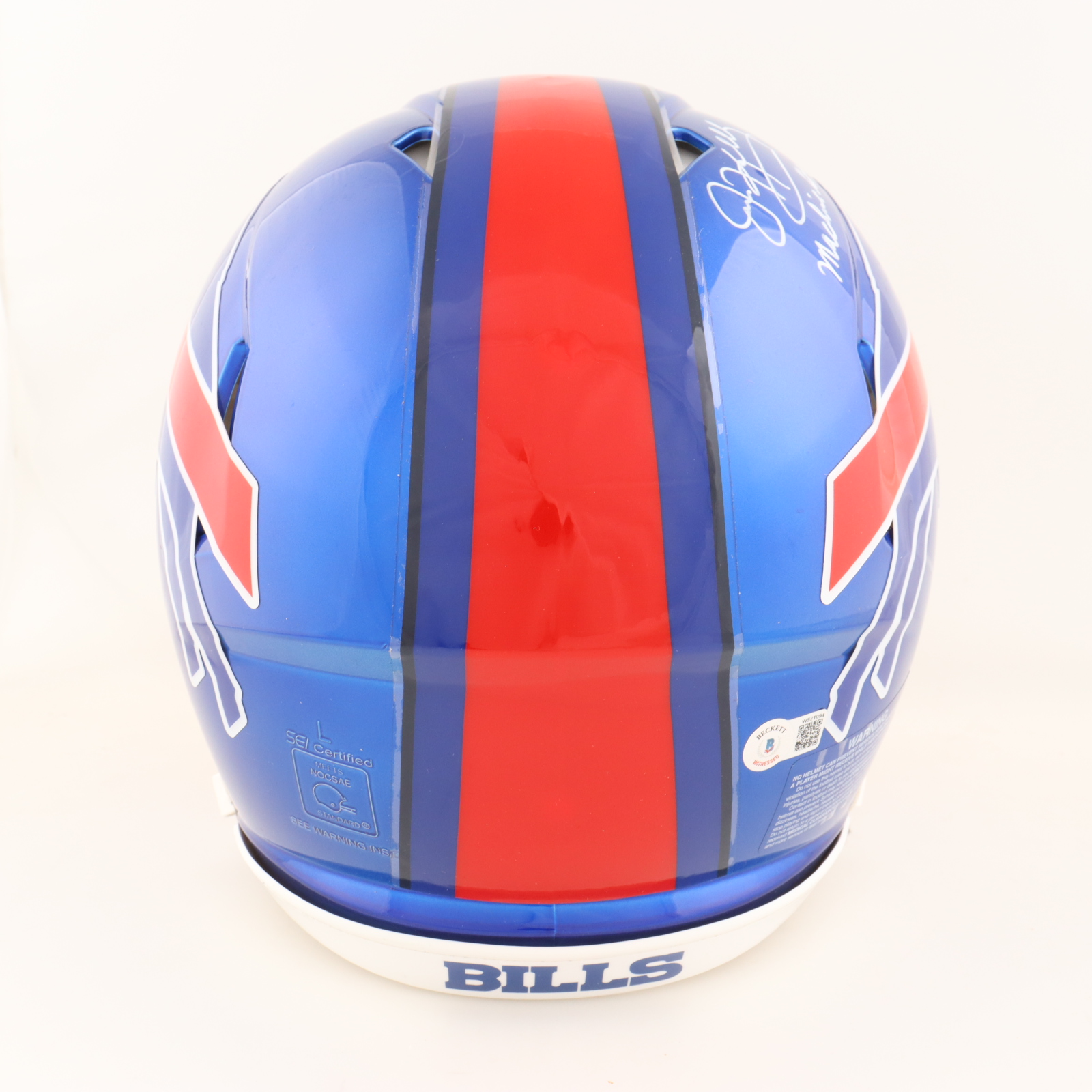 Jim Kelly Signed Bills Full Size Authentic On Field Flash Alternate ...