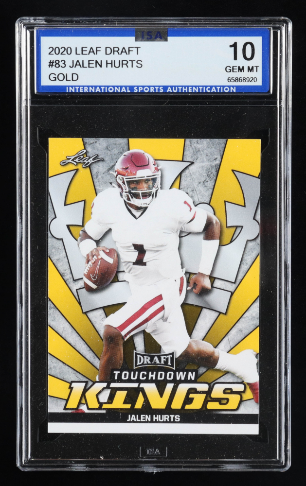 Jalen Hurts 2020 Leaf Draft Gold #83 TK RC (ISA 10) | Pristine Auction