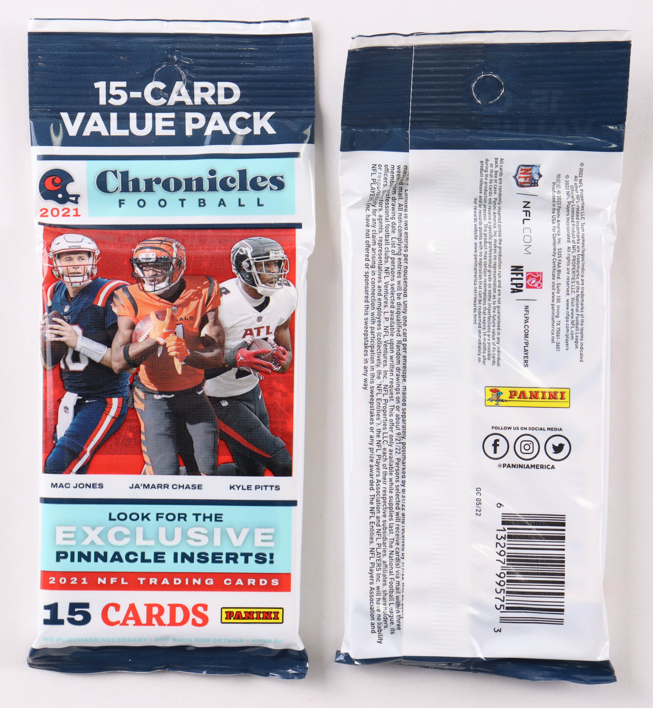 2021 Panini Chronicles Football 15-Card Jumbo Value Box With (12) Packs ...