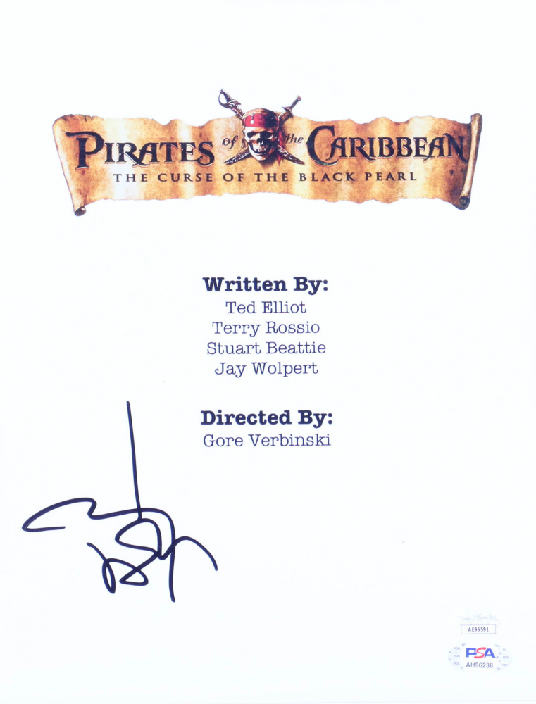 Johnny Depp Signed "Pirates of the Caribbean: The Curse of the Black ...