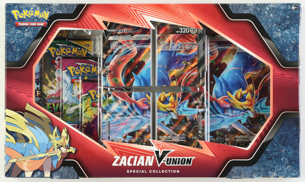 2021 Pokemon TCG: Zacian V-Union Special Collection with (4) Packs | Pristine Auction