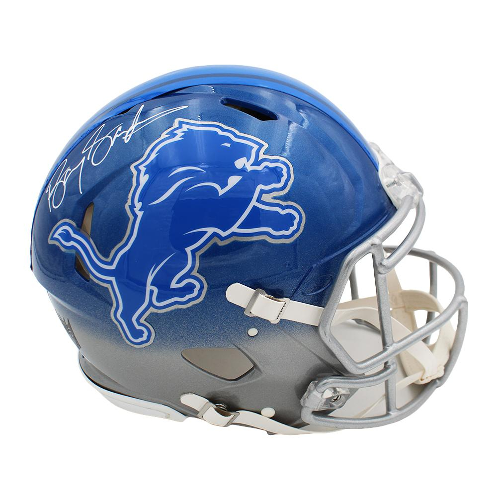 Barry Sanders Signed Lions Full-Size Authentic On-Field Speed Helmet ...