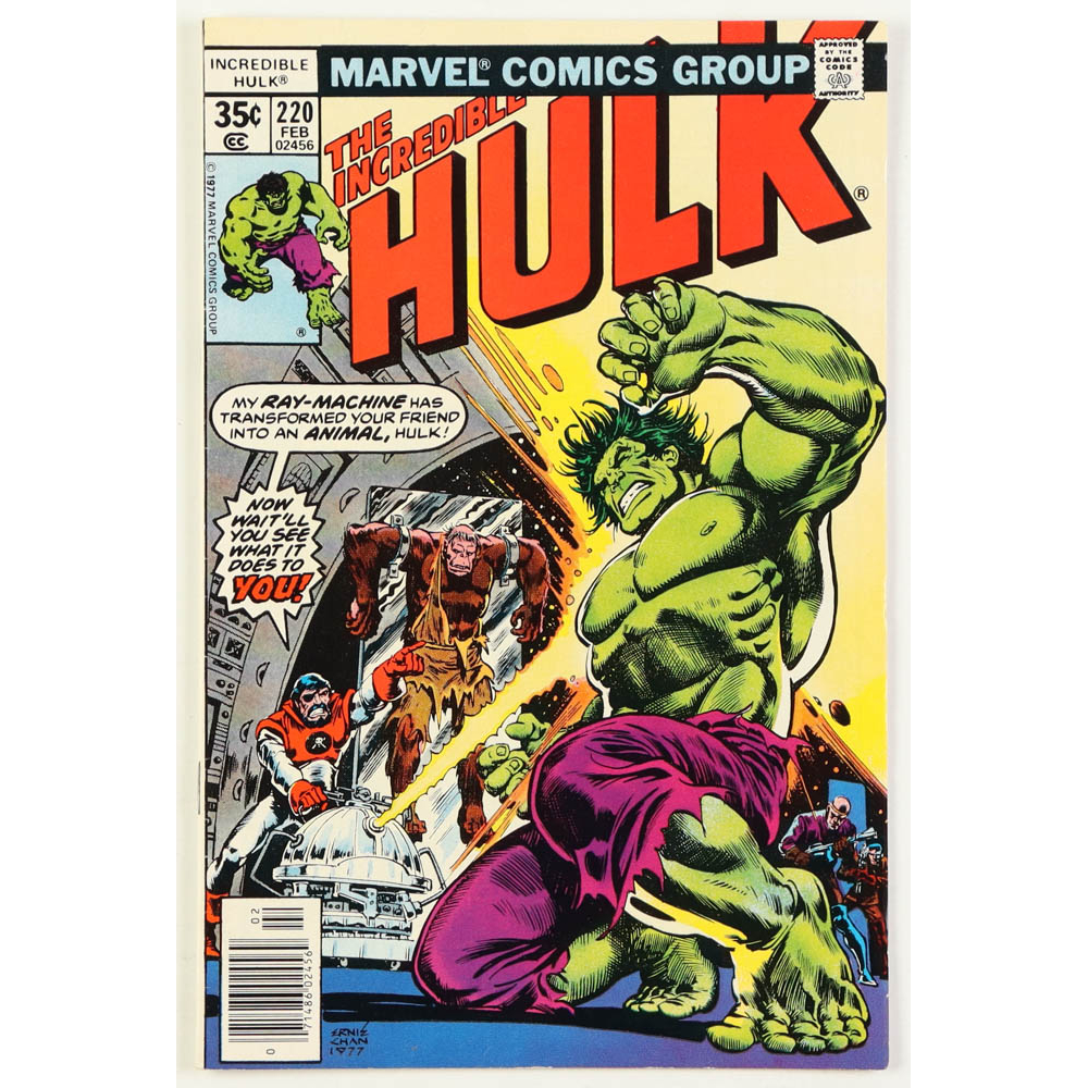 1978 The Incredible Hulk Issue 220 Marvel Comic Book Pristine Auction