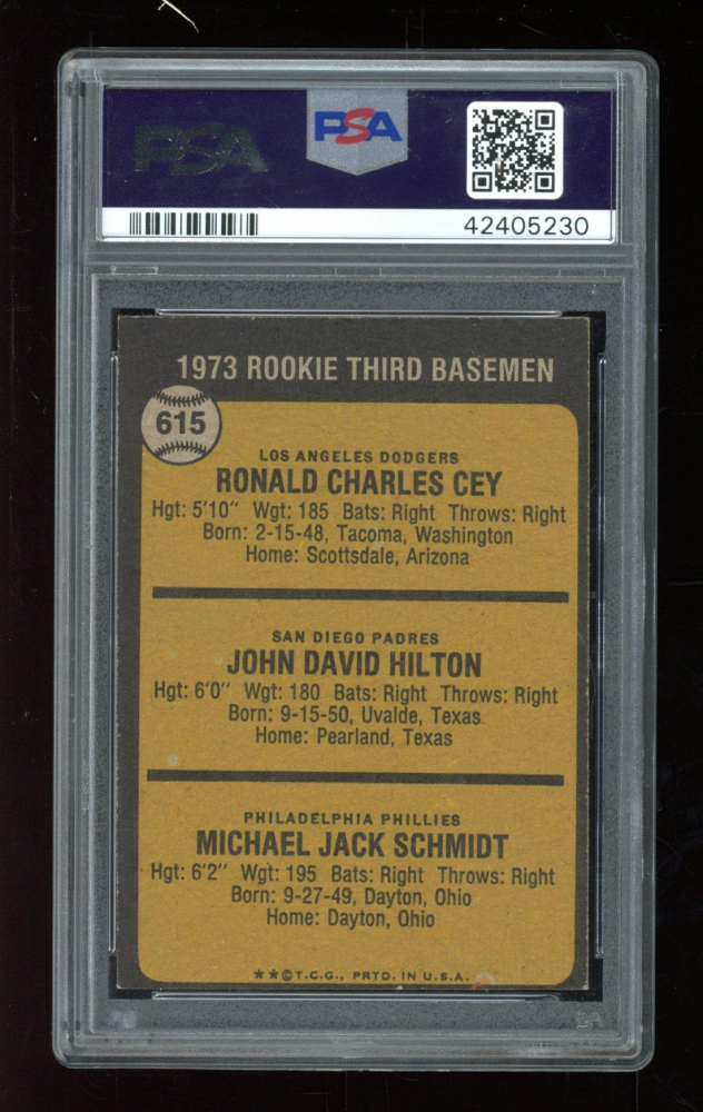 Ron Cey   John Hilton Rc   Mike Schmidt Rc 1973 Topps #615 Rookie Third 