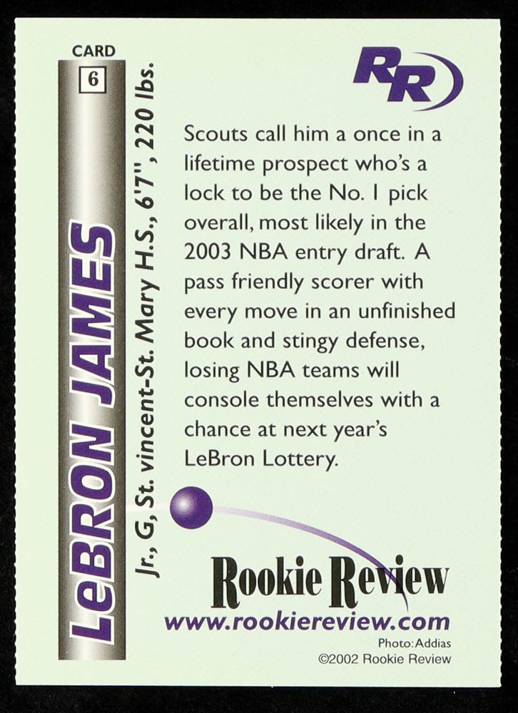 Lebron James 2002 Rookie Review #6 RC | Pristine Auction
