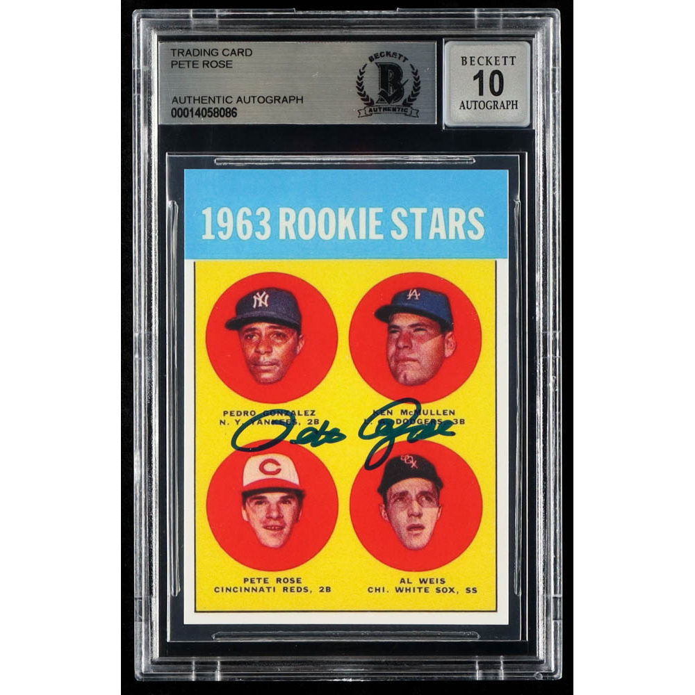 Pete Rose Signed Pedro Gonzalez / Ken McMullen / Al Weis / Pete Rose RC ...