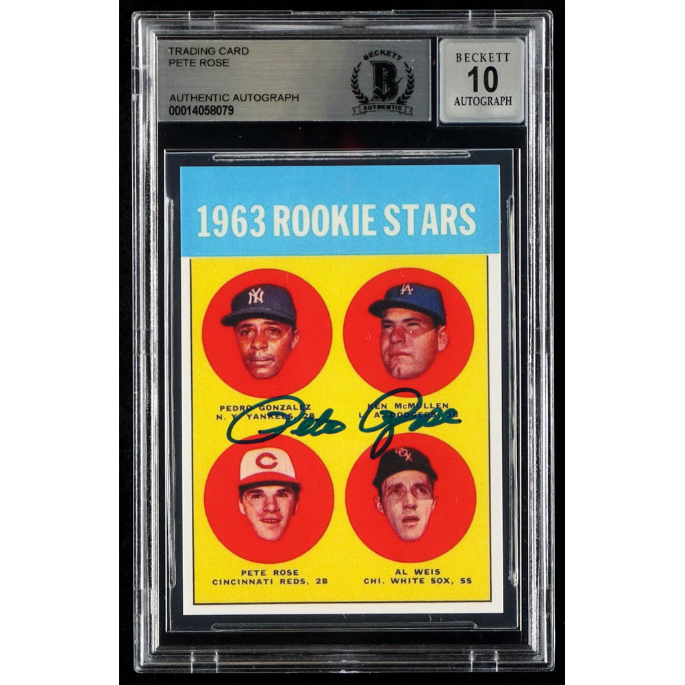Pete Rose Signed Pedro Gonzalez / Ken McMullen / Al Weis / Pete Rose RC ...
