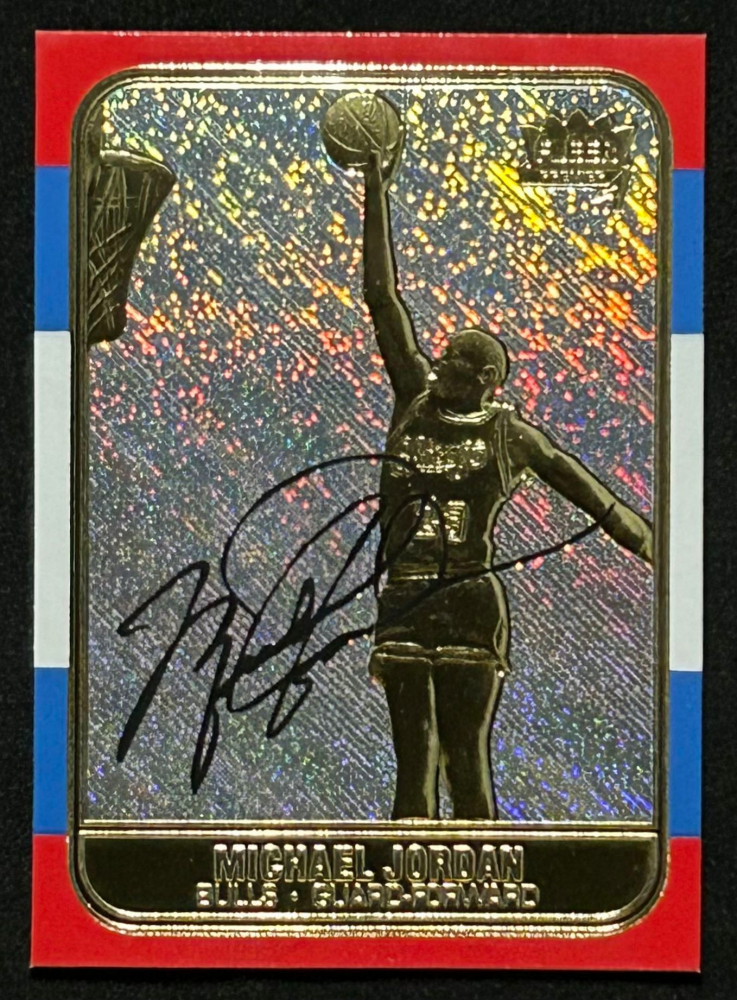 Michael Jordan 1997 Fleer Premier Prizm Refractor 23Kt Gold Card #1096 ...