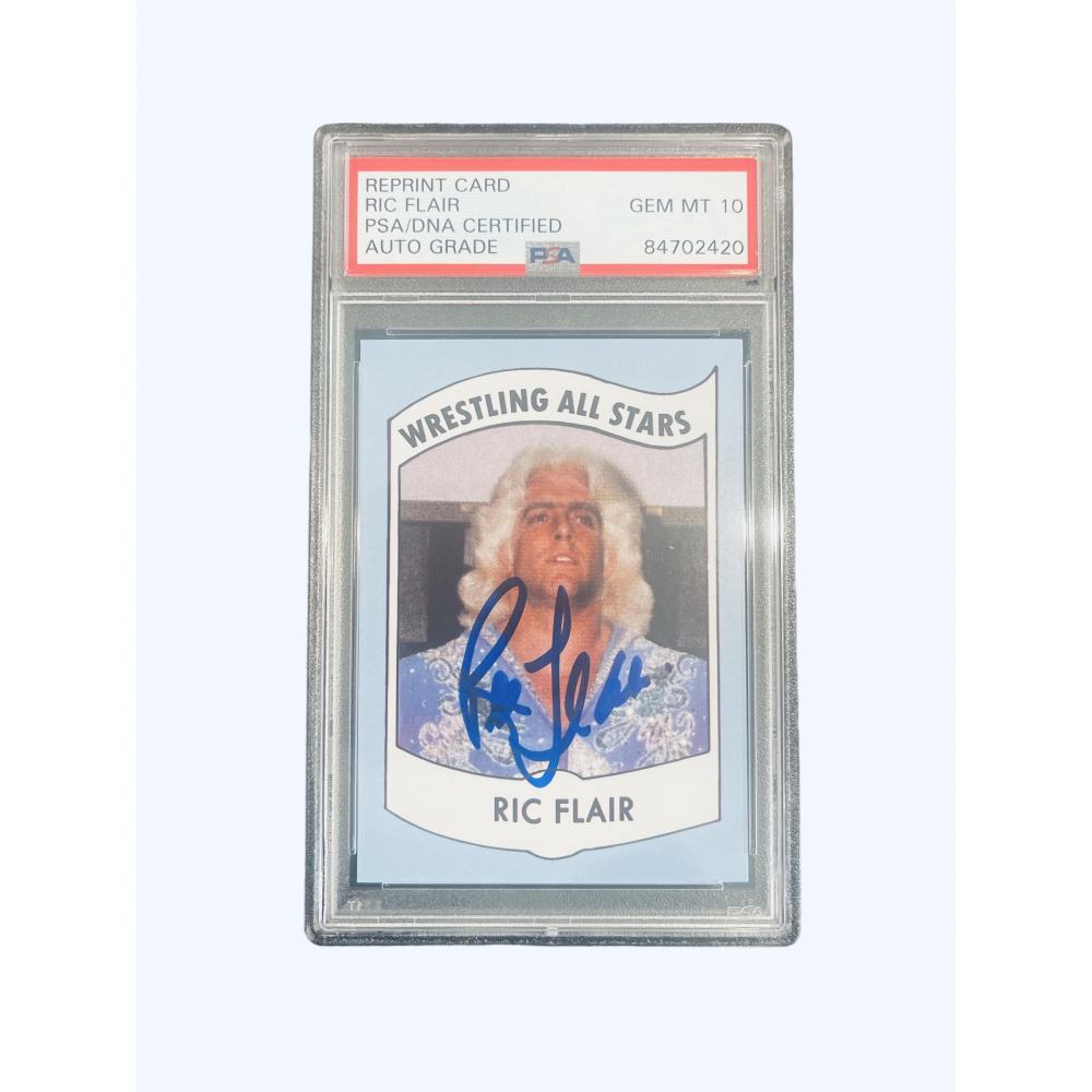Ric Flair Signed 1982 PWE Wrestling All-Stars Series A #27 Reprint (PSA ...