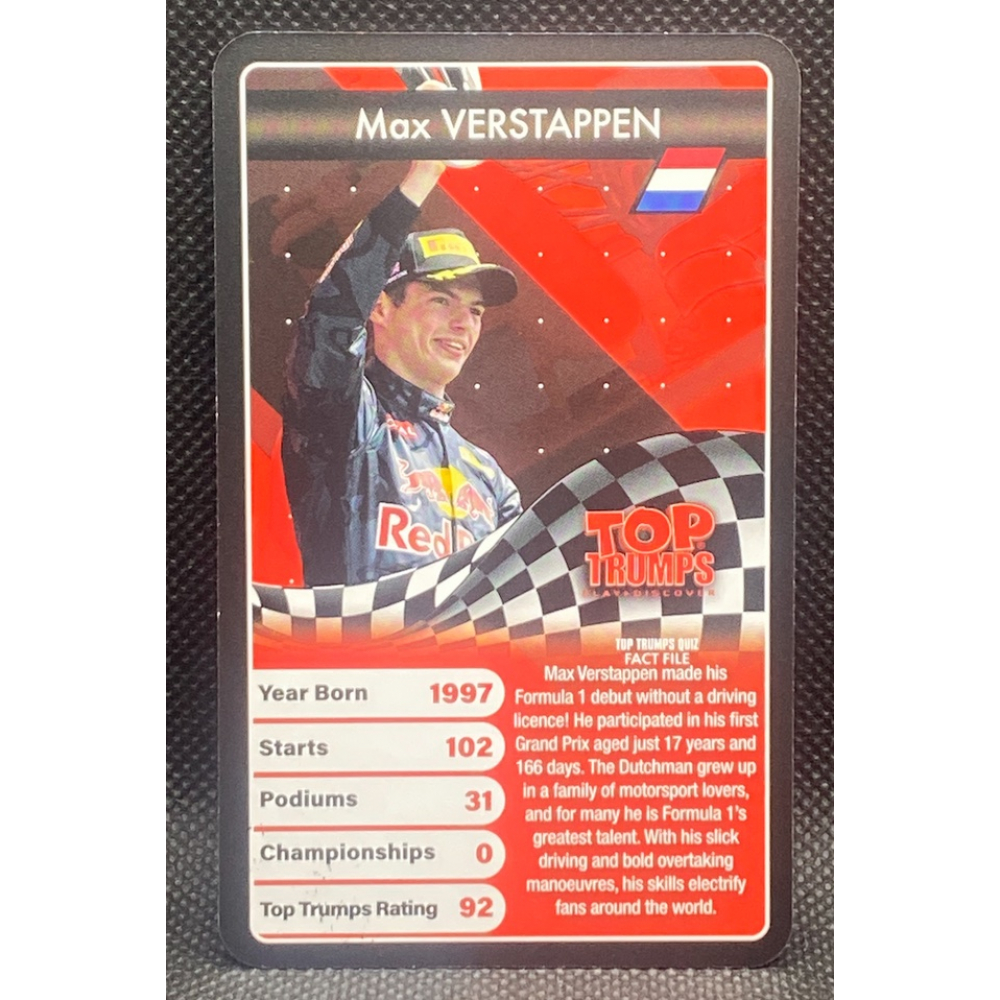 Max Verstappen 2016 Top Trumps Formula 1 Grand Prix Heroes #NNO ...