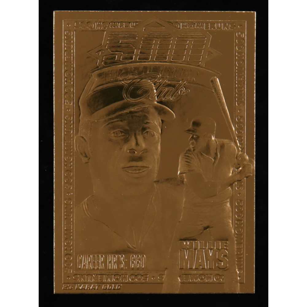 Willie Mays 1996 Scoreboard 500 Home Run Club 23Kt Gold Card #00780 ...