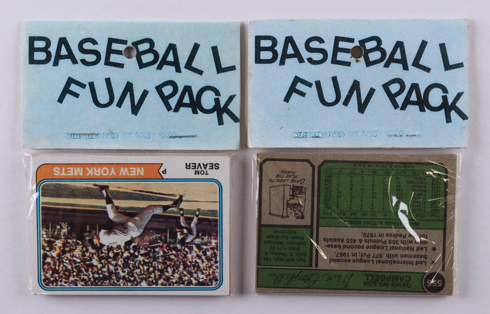 1974 Topps Baseball Cello Fun Pack Vending Box with (20) Packs ...