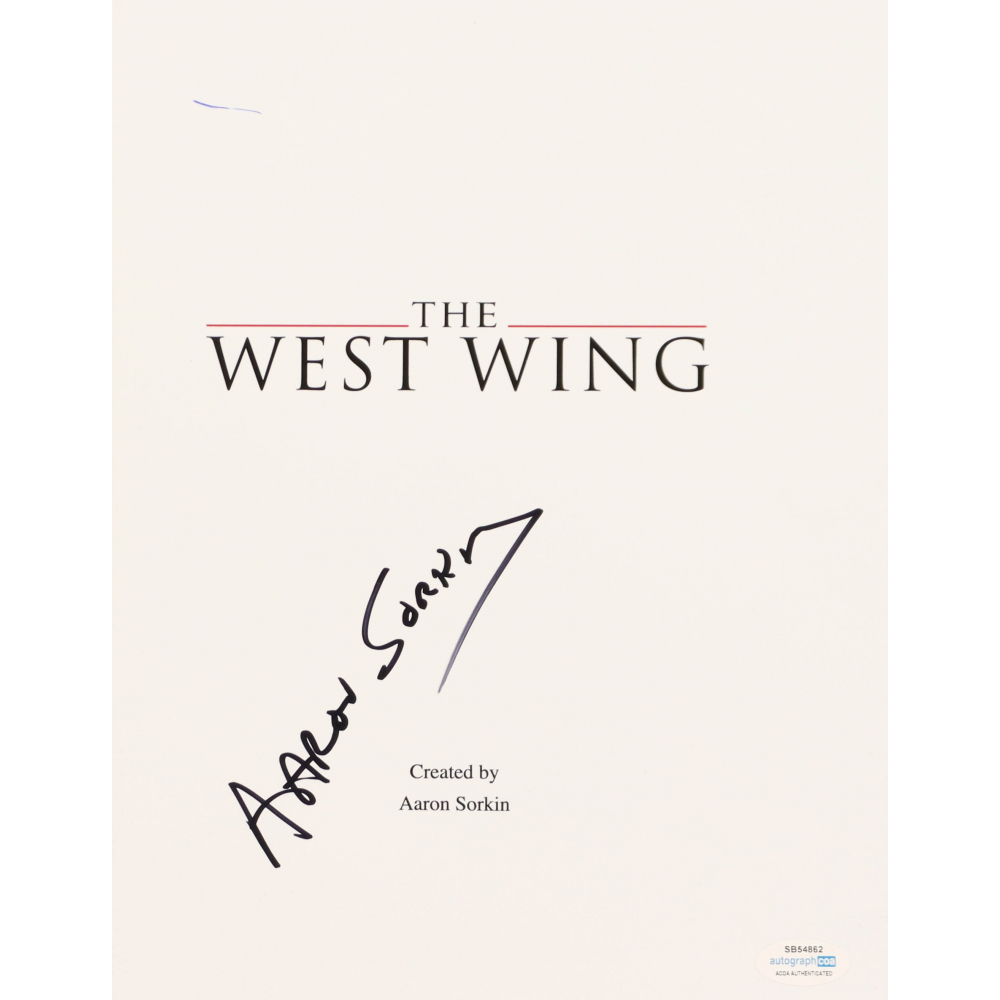 Aaron Sorkin Signed The West Wing 8x10 Photo (AutographCOA) | Pristine ...
