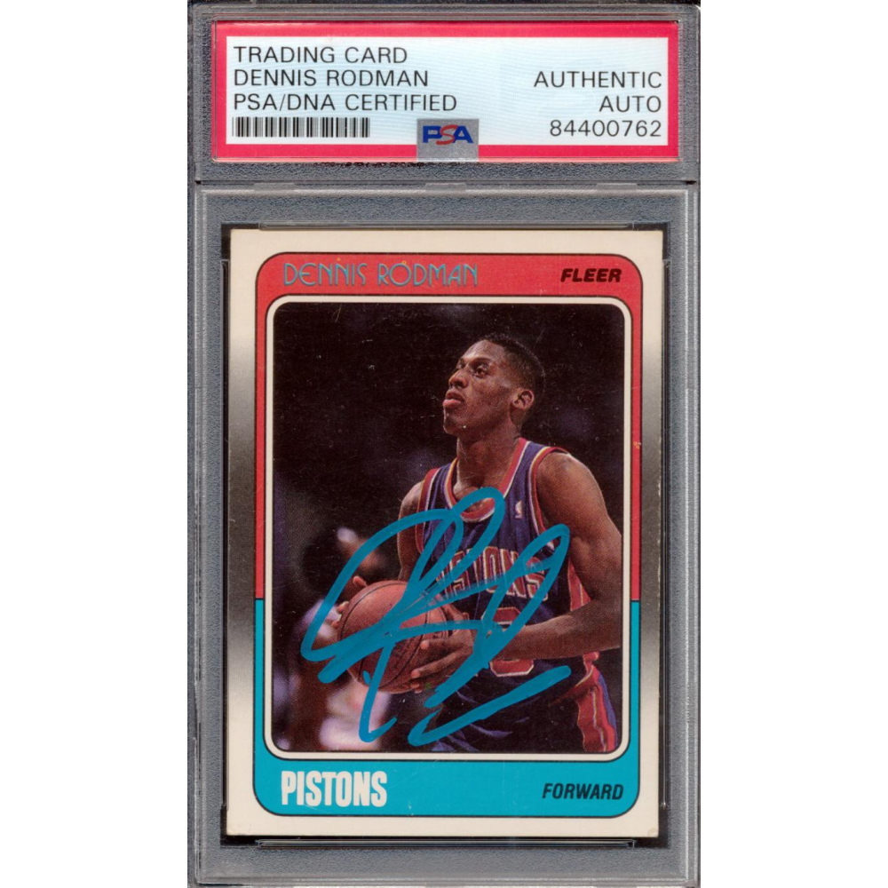 Dennis Rodman Signed 1988-89 Fleer #43 RC (PSA) | Pristine Auction