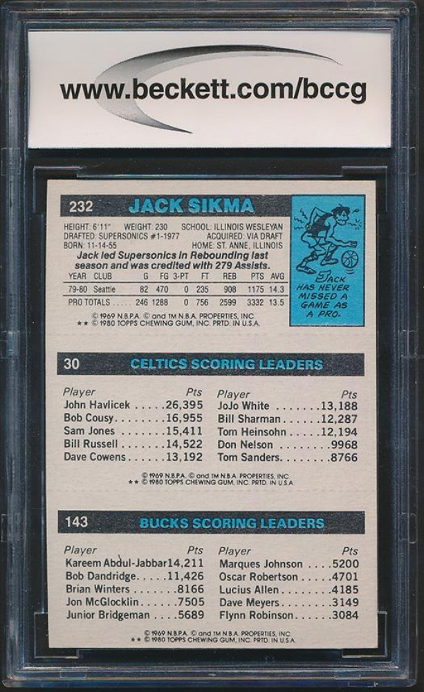 Marques Johnson #143 TL / Larry Bird #30 TL / Jack Sikma #232 1980-81 ...