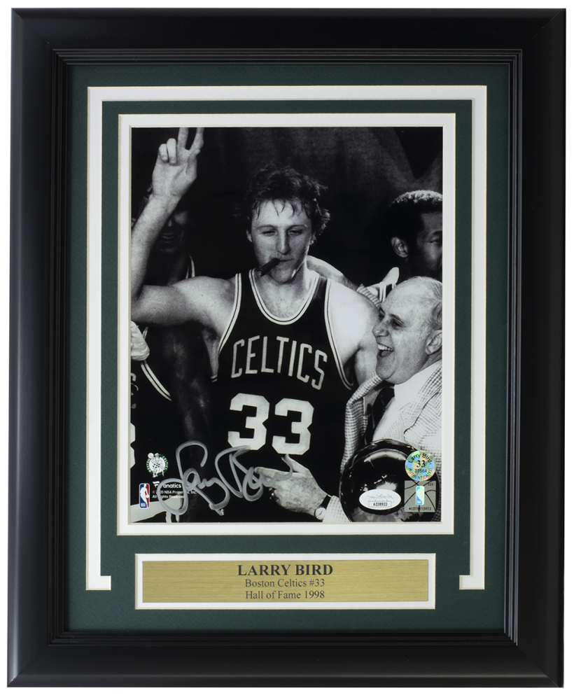 Larry Bird Signed Celtics Custom Framed Photo (JSA & Bird) | Pristine ...