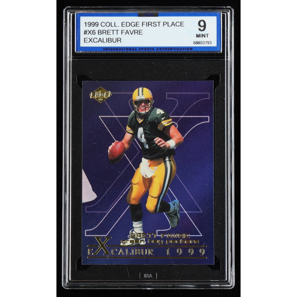 Brett Favre 1999 Collector's Edge First Place Excalibur #X6 (ISA 9 ...