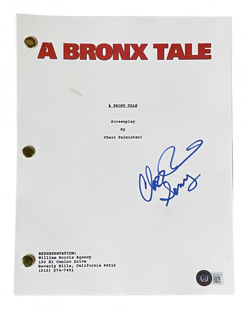 Chazz Palminteri Signed "A Bronx Tale" Movie Script Inscribed "Sonny ...
