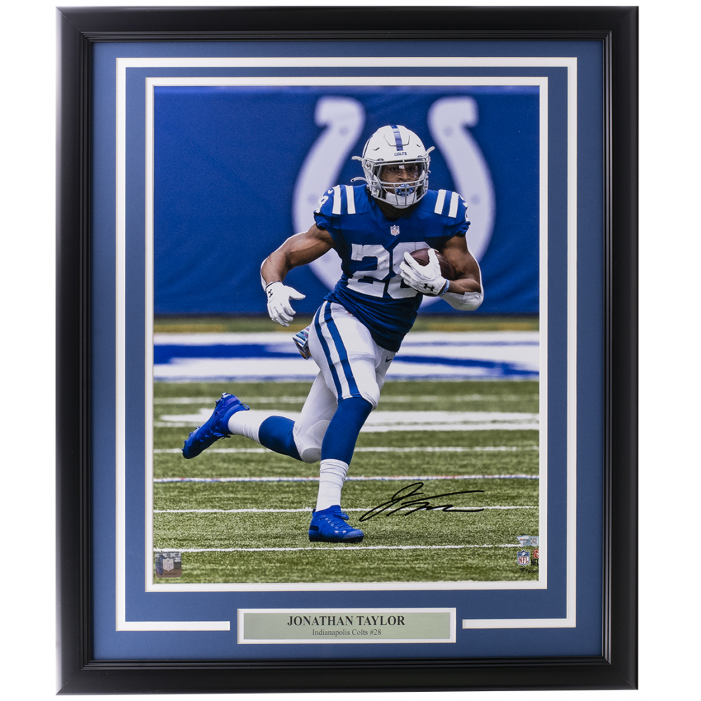 Jonathan Taylor Signed Colts Custom Framed Photo (Fanatics) | Pristine ...