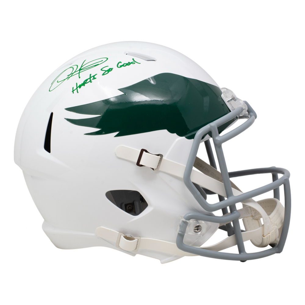 Jalen Hurts Signed Eagles Throwback Full-Size Speed Helmet Inscribed ...