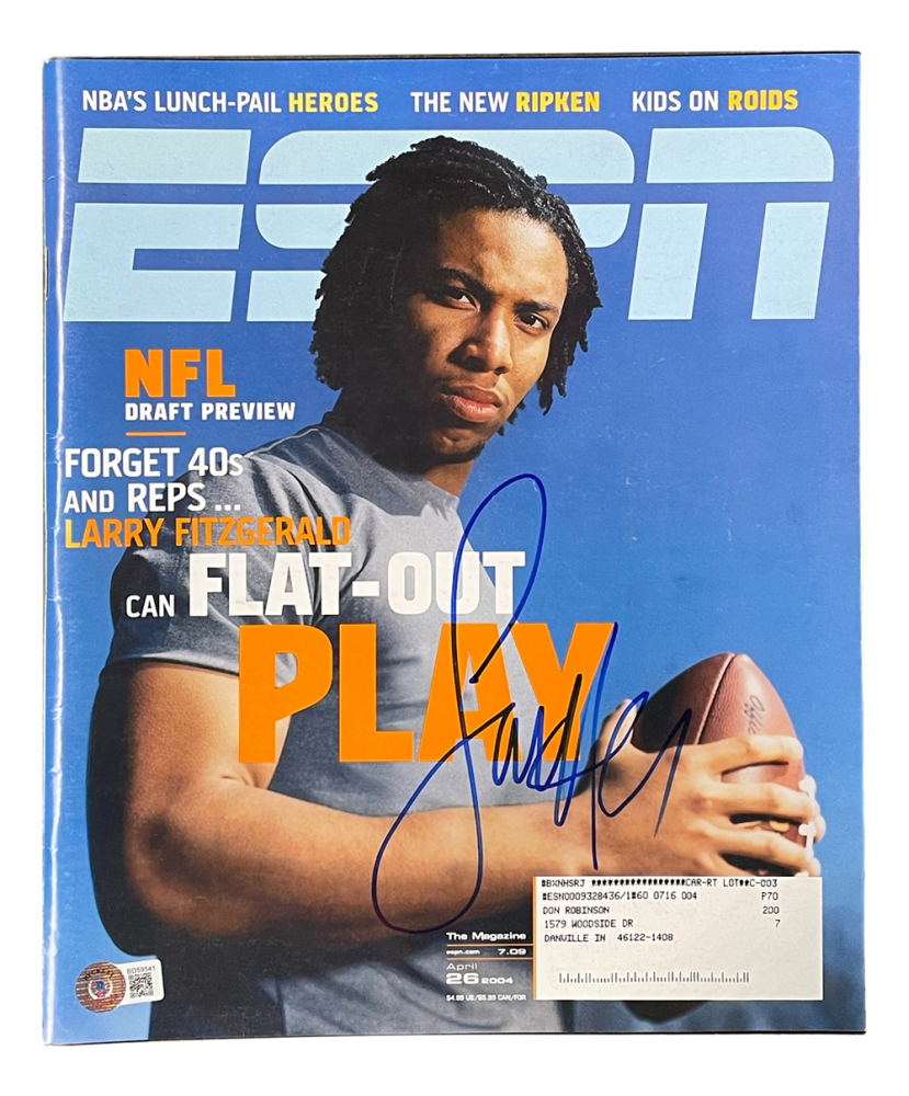Larry Fitzgerald Signed 2004 ESPN Magazine (Beckett) | Pristine Auction