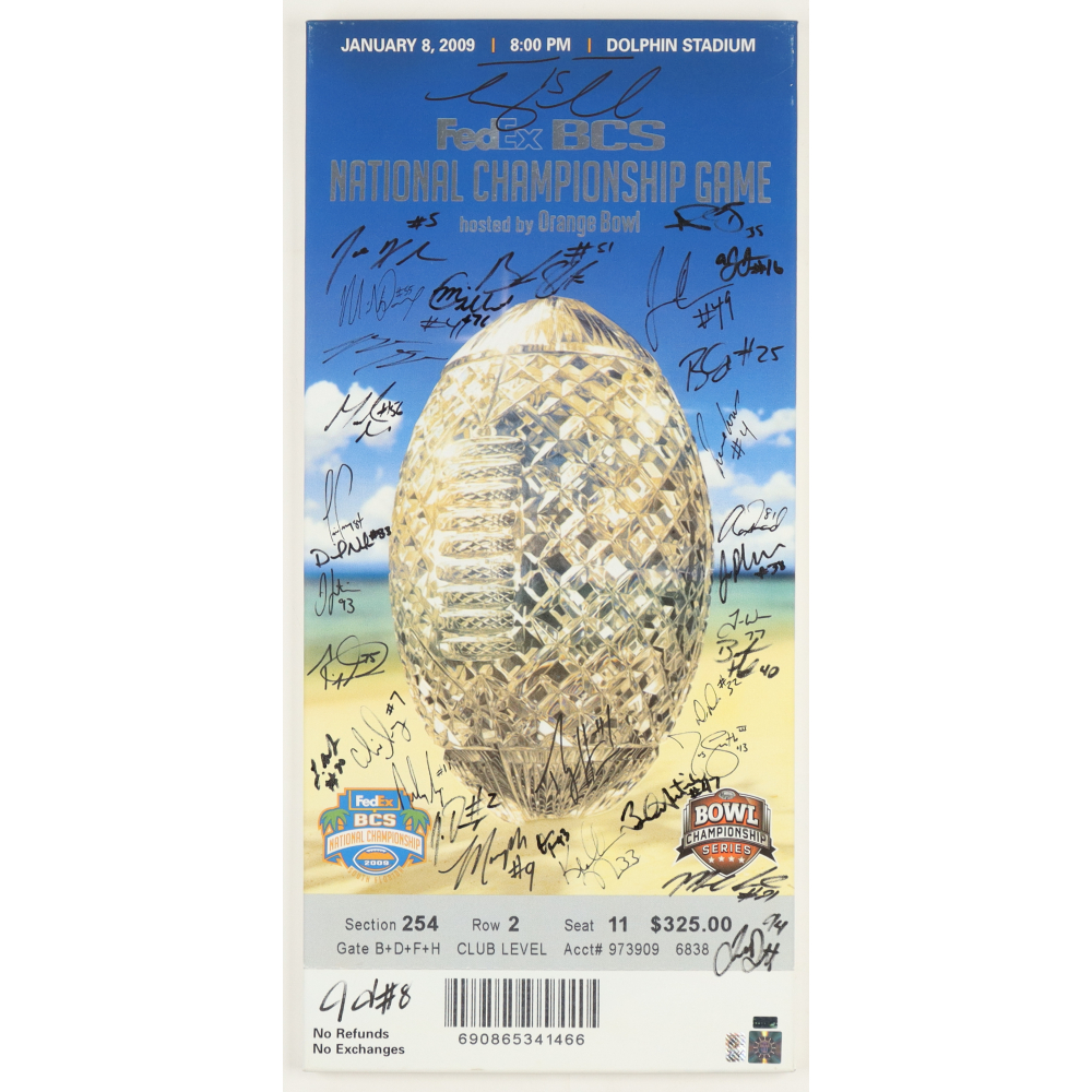 2008 Florida Gators 15x32 Canvas Mega Ticket Team-Signed by (34) with ...