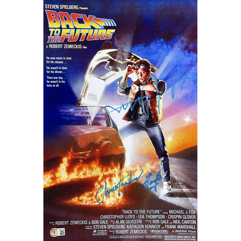 Michael J. Fox & Christopher Lloyd Signed "Back to the Future" 11x17 Poster Photo (Beckett ...