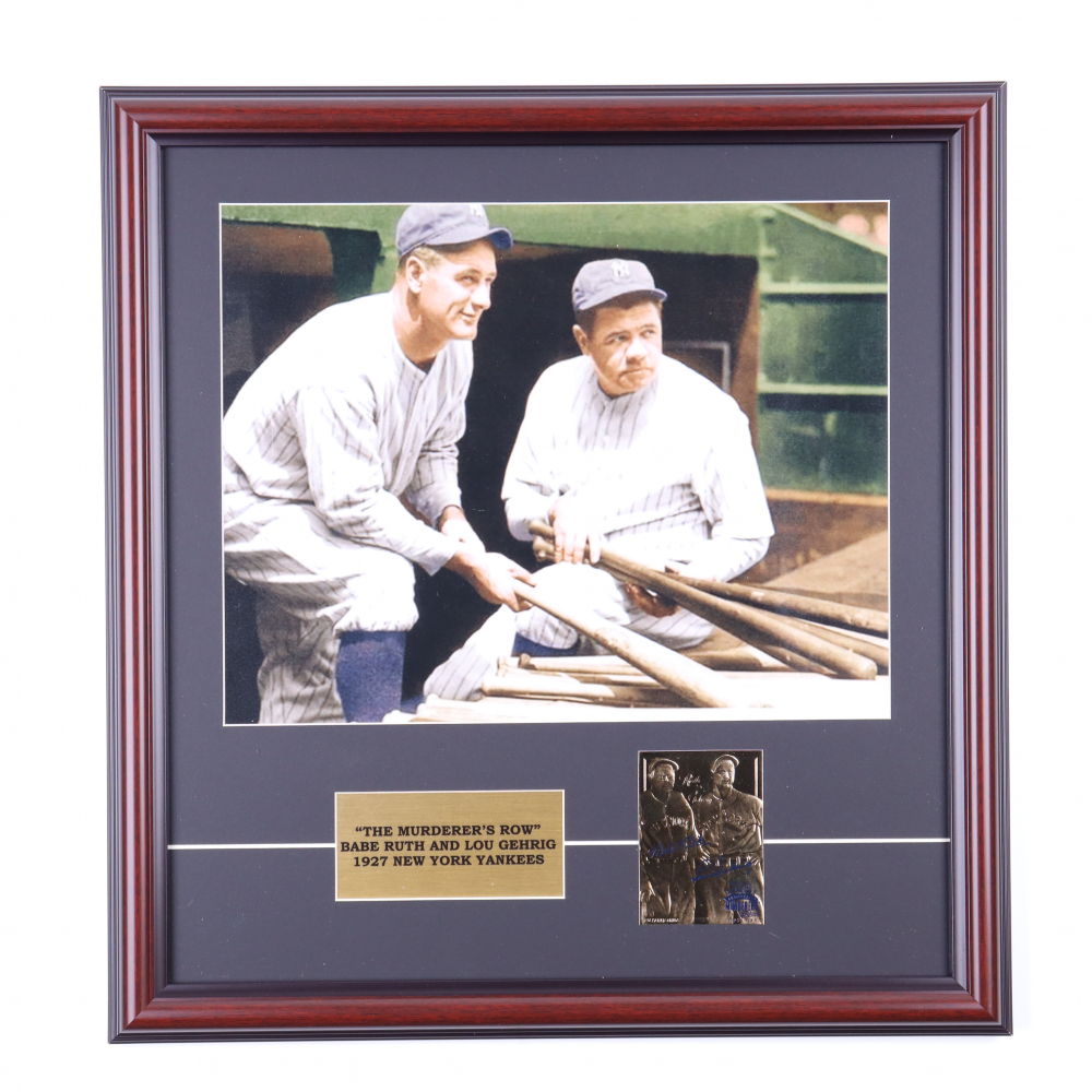 Babe Ruth & Lou Gehrig Custom Framed Yankees "The Murderer's Row" Photo ...