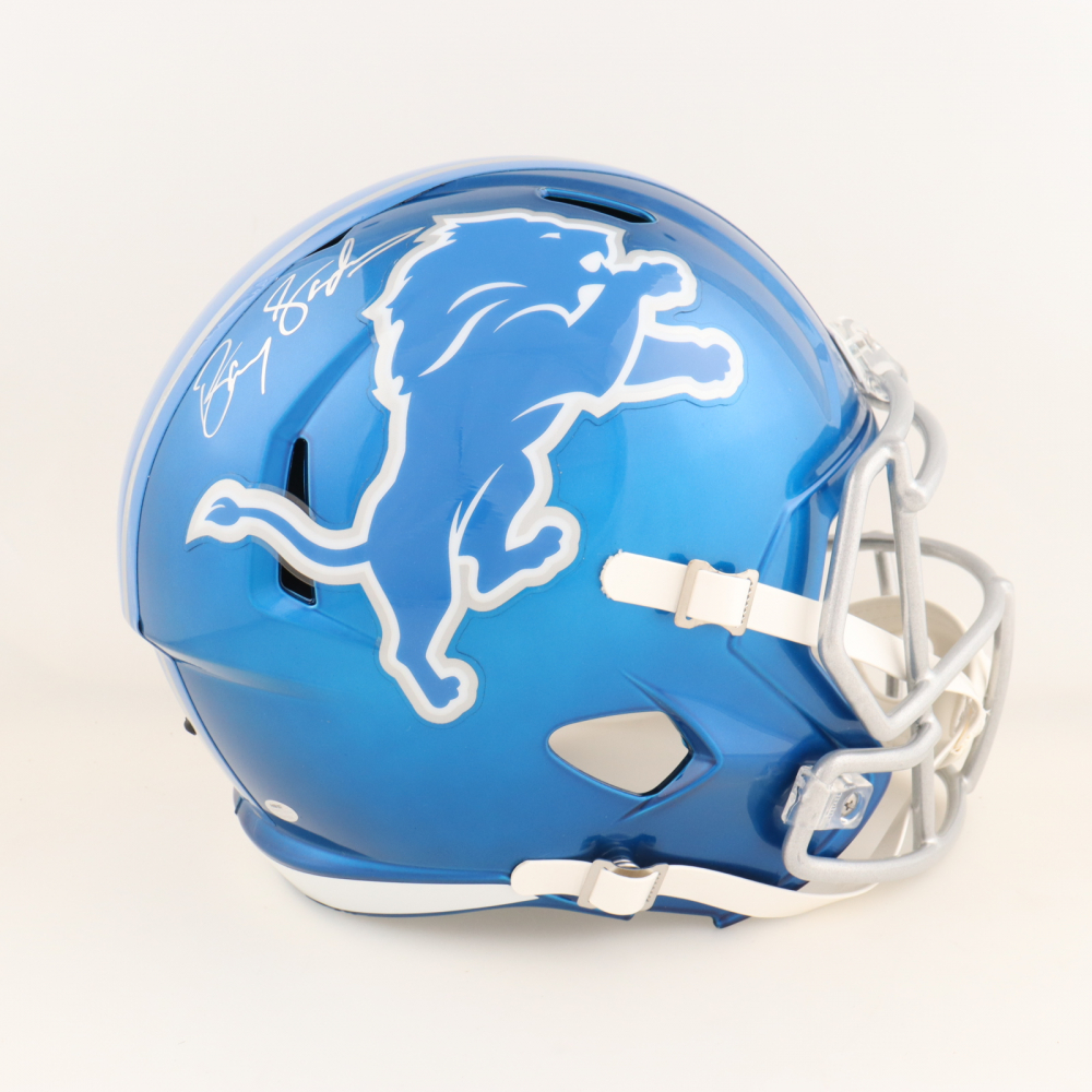 Barry Sanders Signed Lions Full-Size Flash Alternate Speed Helmet ...