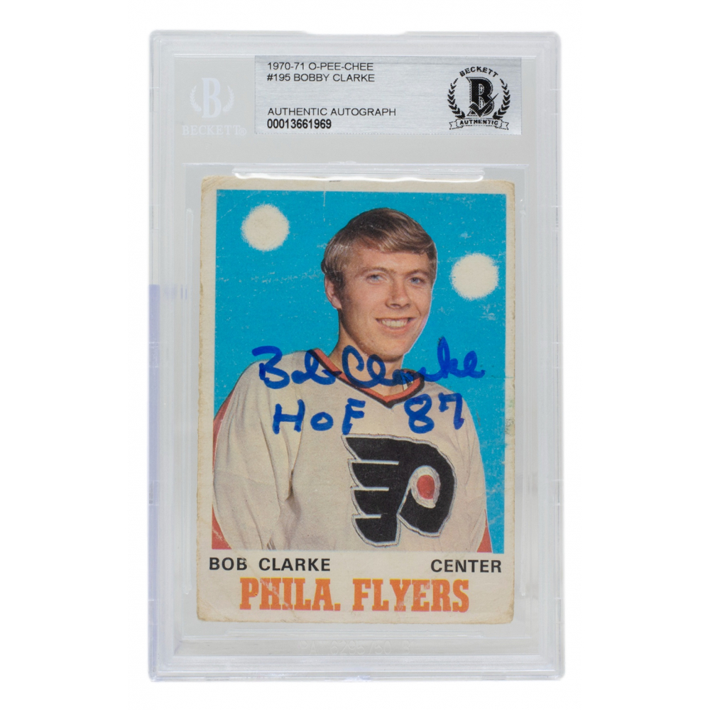 Bobby Clarke Signed 1970-71 O-Pee-Chee #195 RC Inscribed "HOF 87" (PSA ...