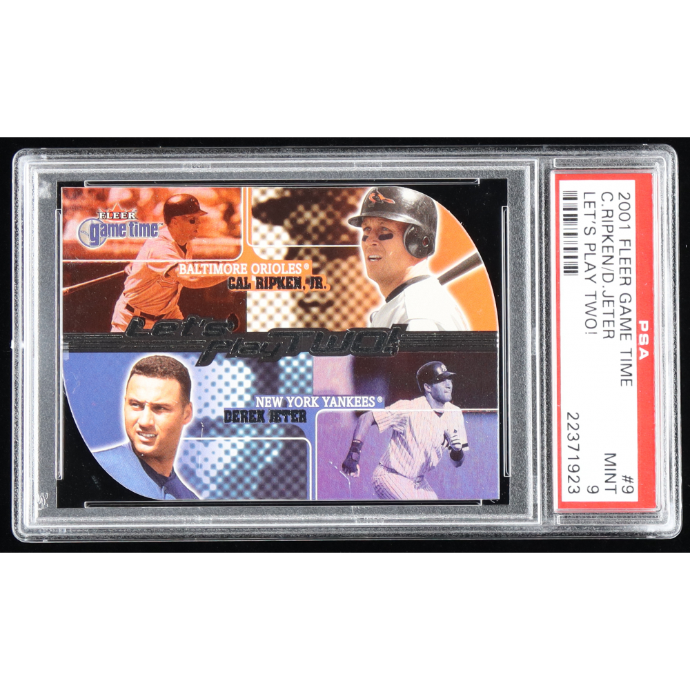Cal Ripken / Derek Jeter 2001 Fleer Game Time Let's Play Two #9 (PSA 9 ...
