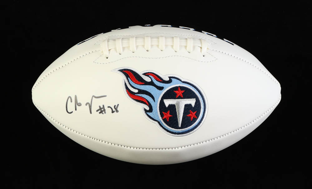 Chris Johnson Signed Titans Logo Football (Schwartz) | Pristine Auction