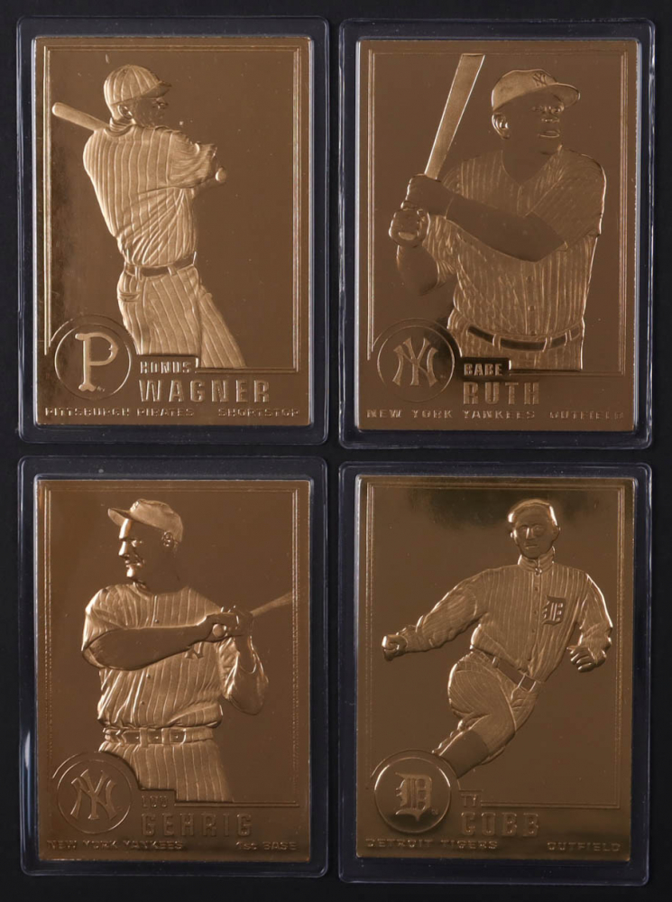 Complete Set of (50) 1996-03 Danbury Mint 22kt Gold Baseball Cards with ...
