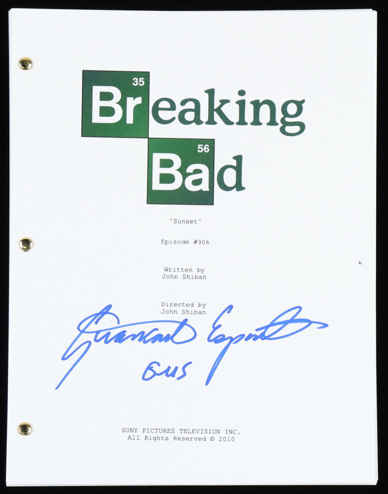 Giancarlo Esposito Signed "Breaking Bad" Episode Script Cover Inscribed ...